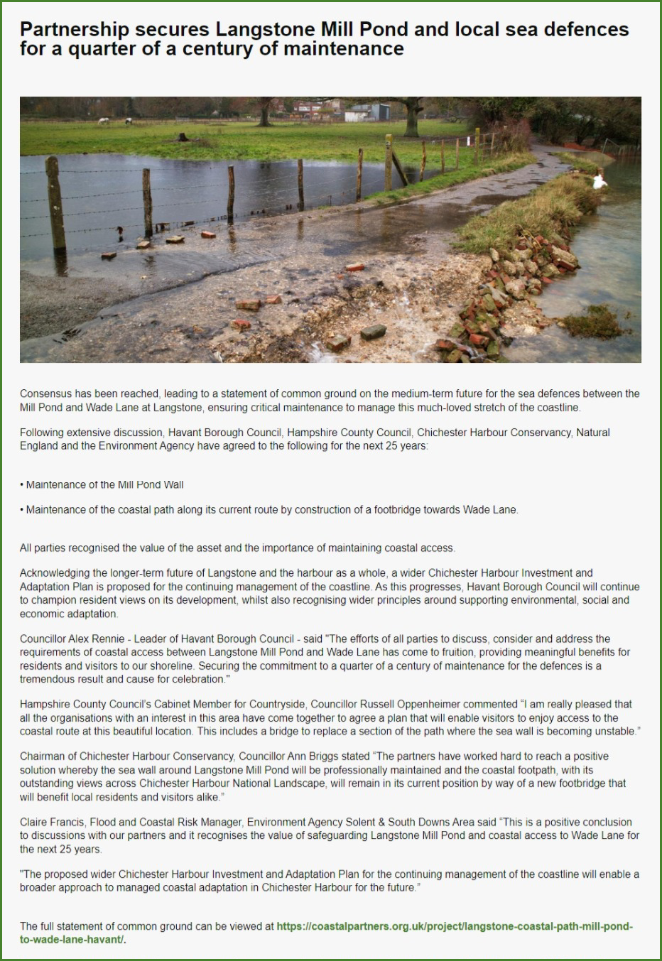 Langstone update – a bridge too far? – Havant Civic Society